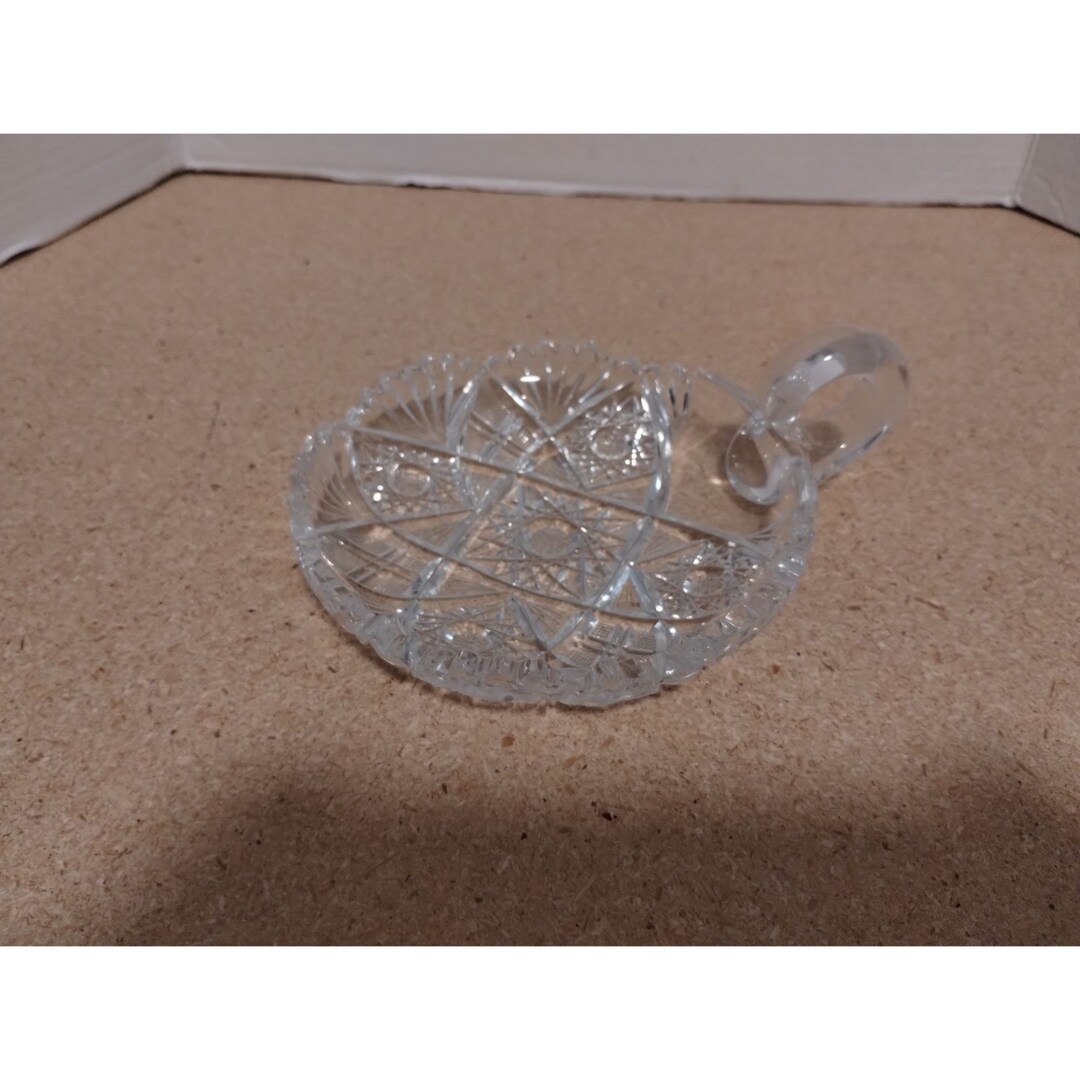 Hobstar Cross-cut Diamond Nappy Dish With Handle - Etsy