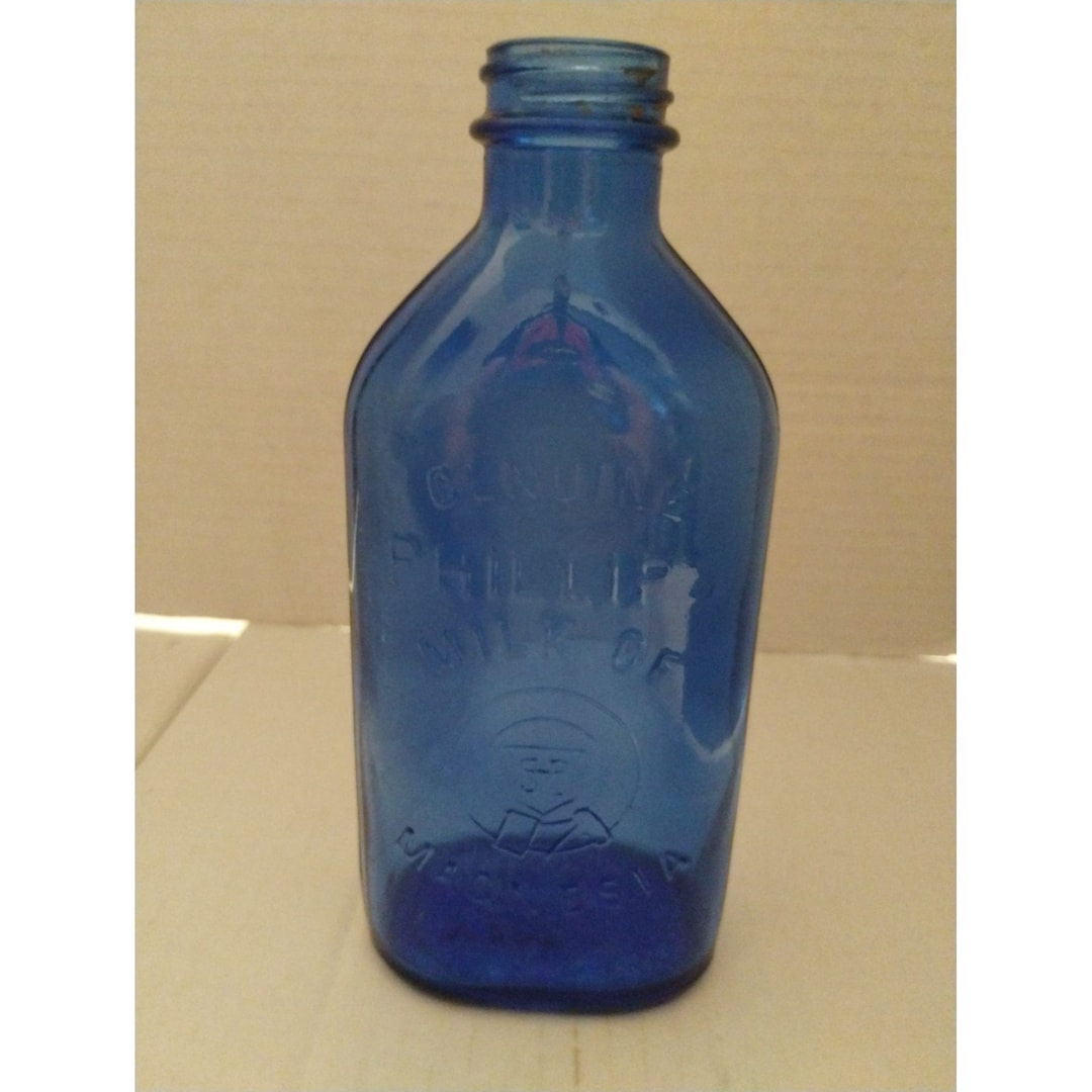 Phillips Milk of Magnesia Cobalt Blue Bottle Glass - Etsy