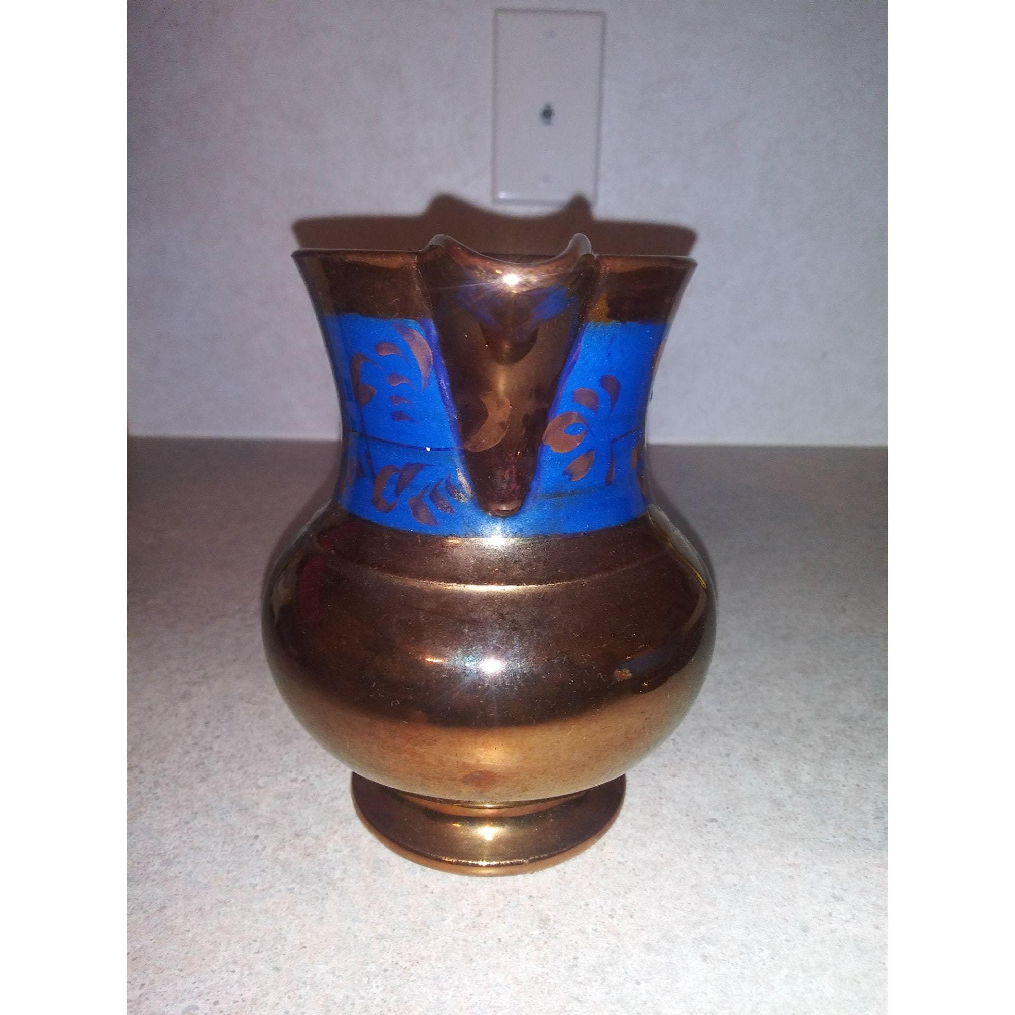 Vintage Blue and Copper Lusterware Luster Lustre Ware 5 1/2 Pitcher - Etsy