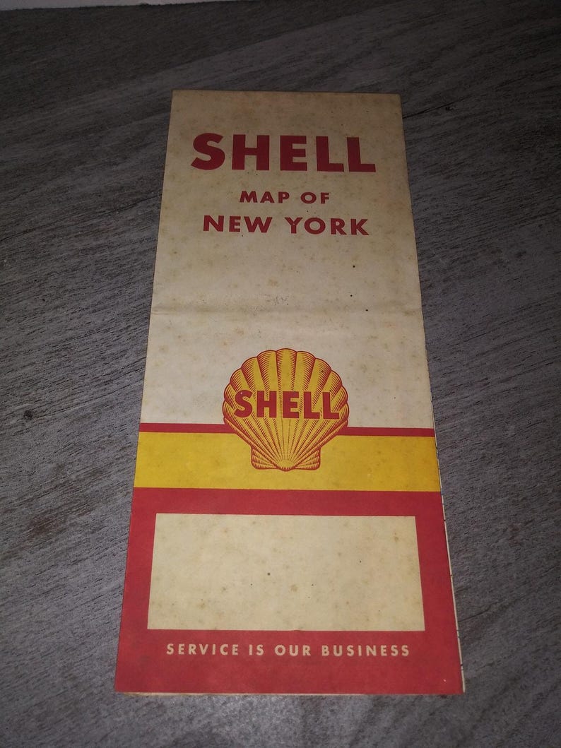 Shell Road Map New York Map - Etsy