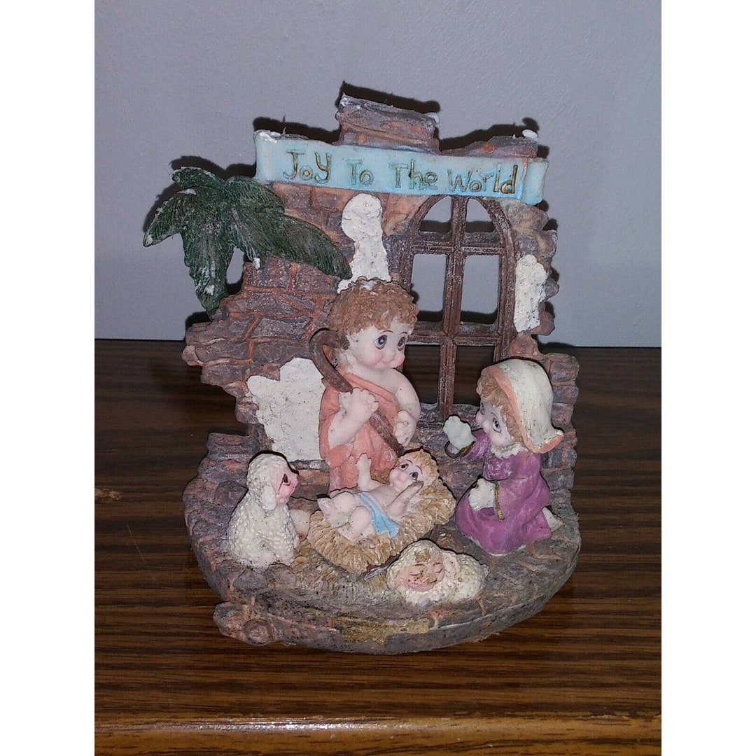 2003 Dreamsicles Polystone NATIVITY “joy to the World” Baby Jesus ...