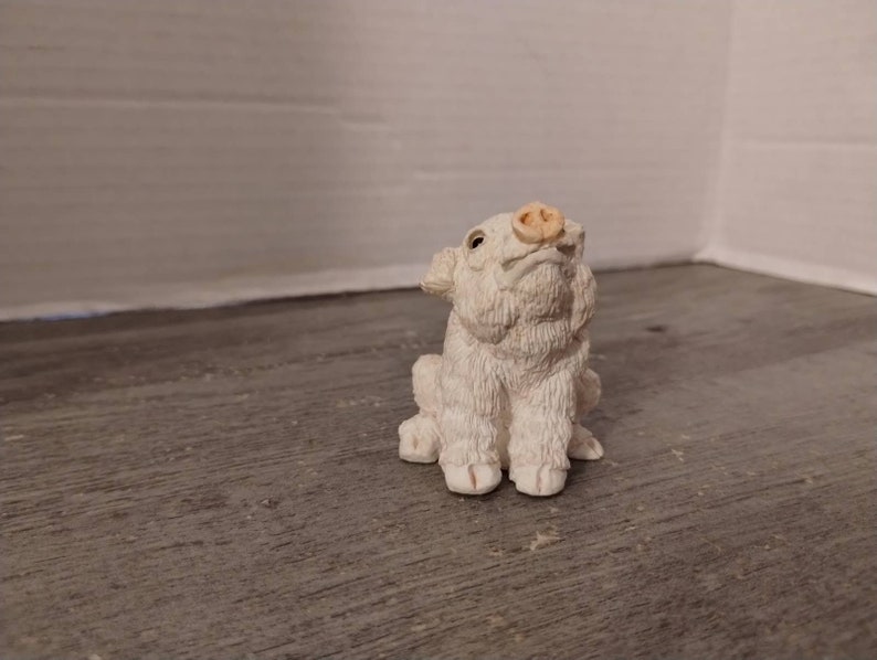 STONE CRITTER LITTLES Figurine Adorable White Pig Collectable - Etsy