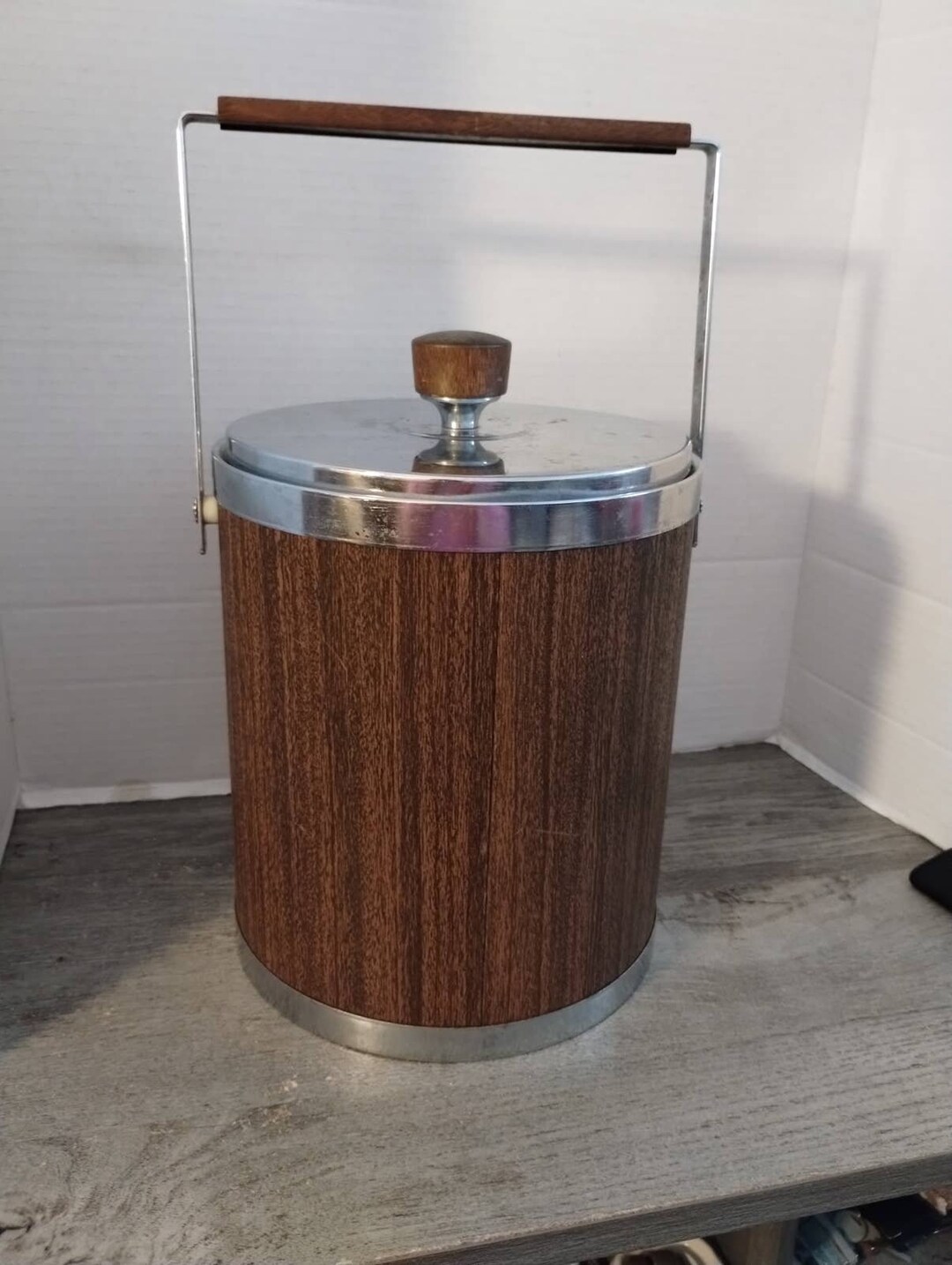 Kromex Ice Bucket Chrome and Wood Handle Mid Century Modern MCM USA - Etsy