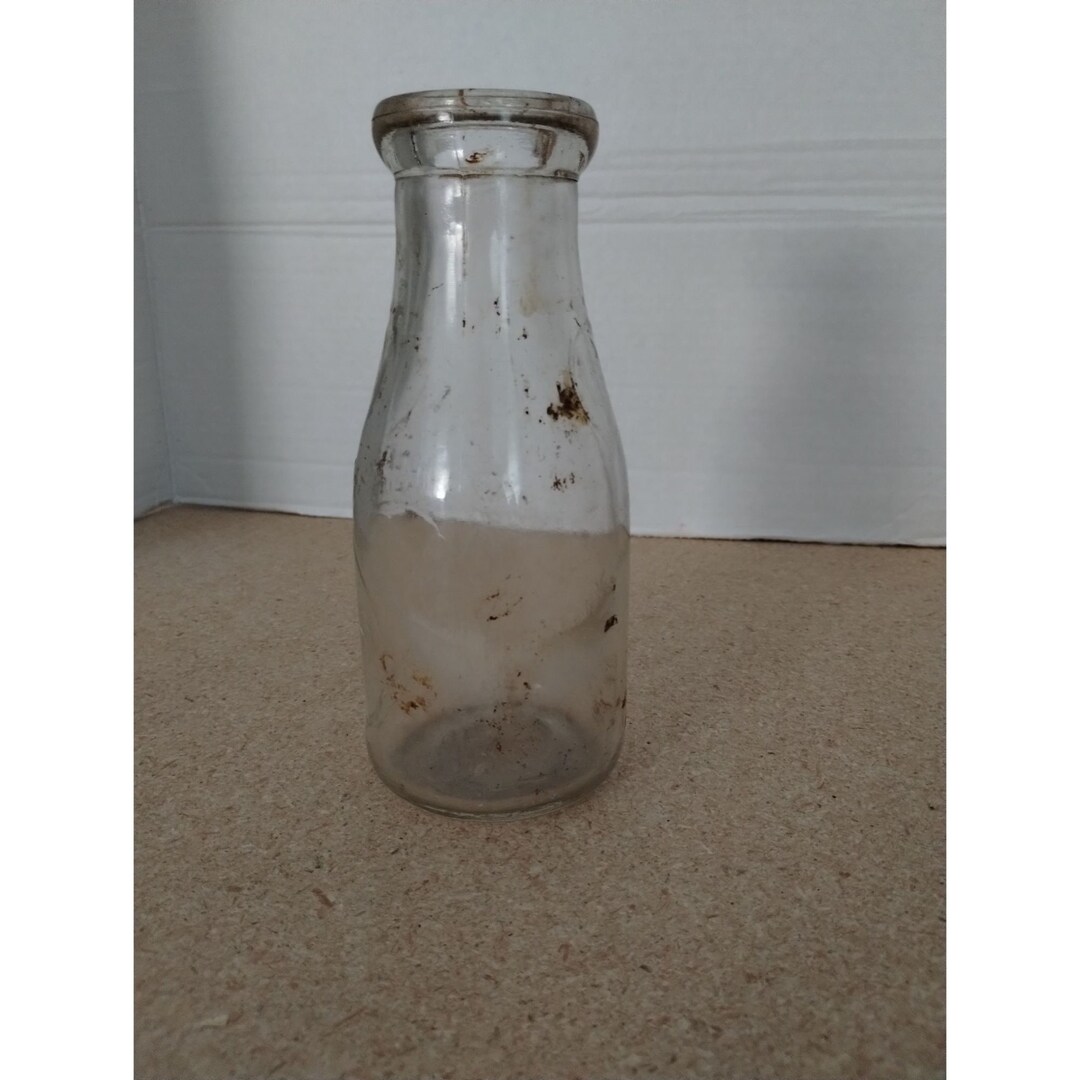 One Pint Liquid Clear Glass Milk Bottle - Etsy