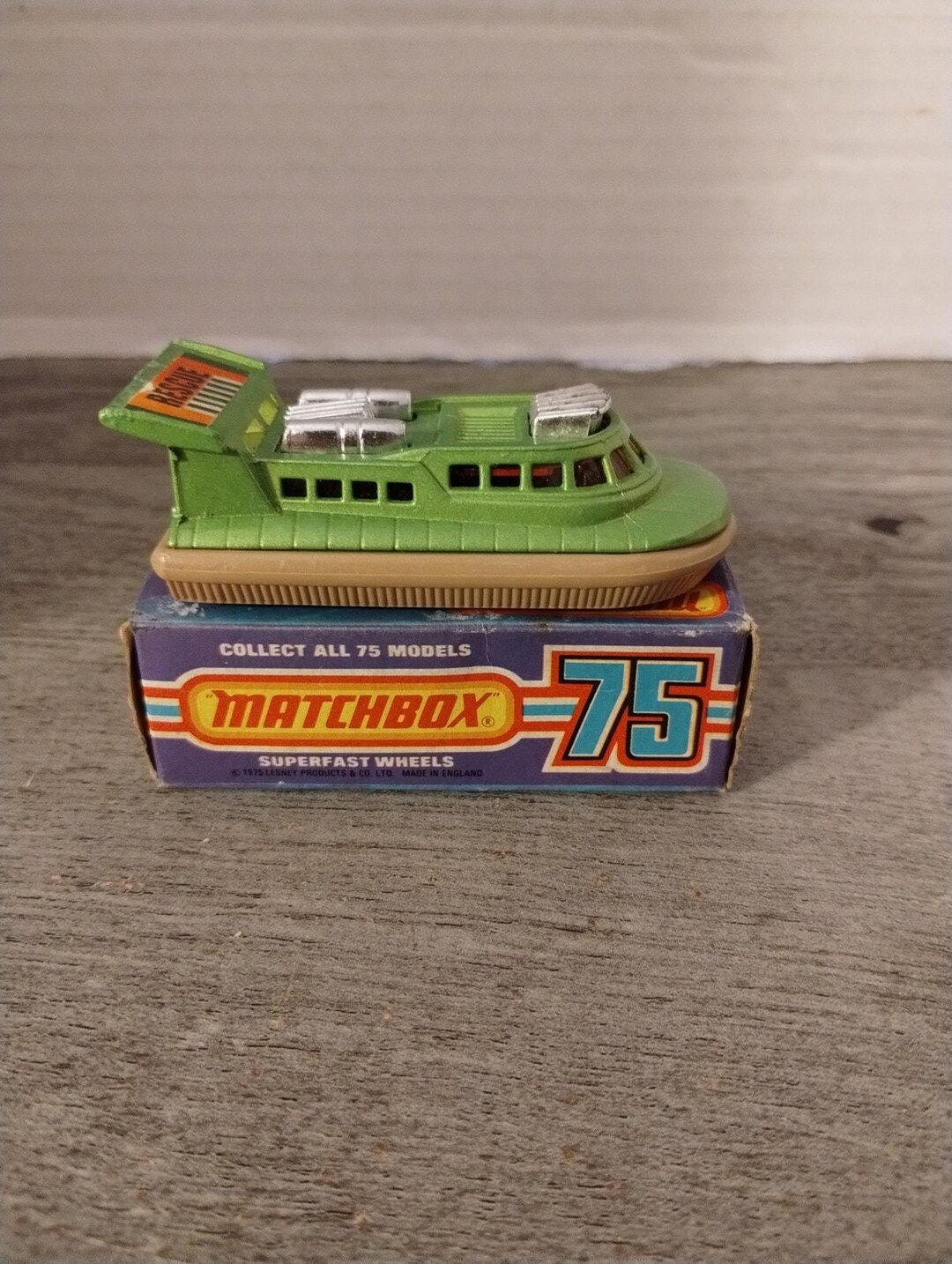 Matchbox 75 #2 Rescue Hovercraft Original Box 1975 Lesney Superfast - Etsy