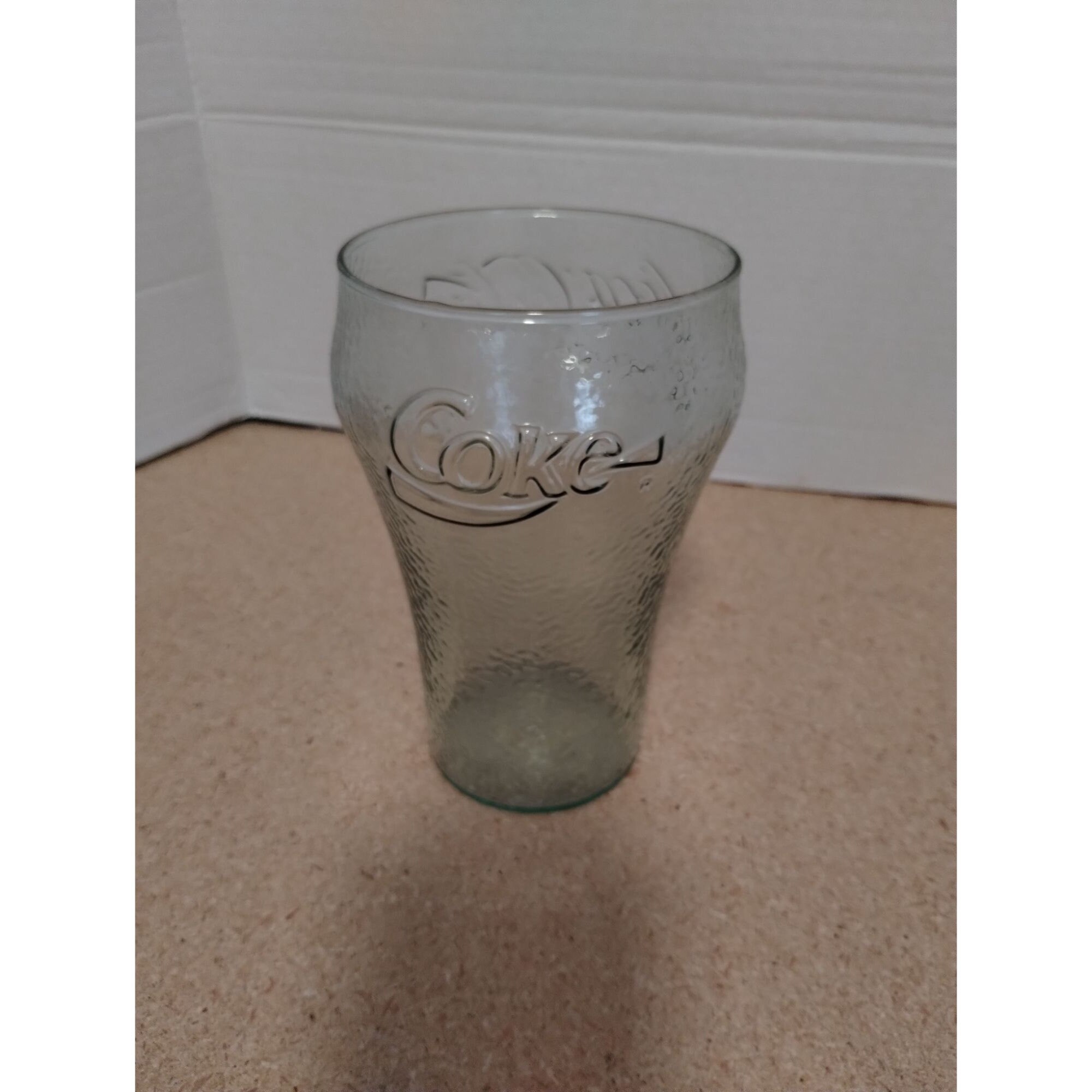 Coca-cola Extra Large 28 Oz Drinking Glass Indiana Glass Green Pebble ...