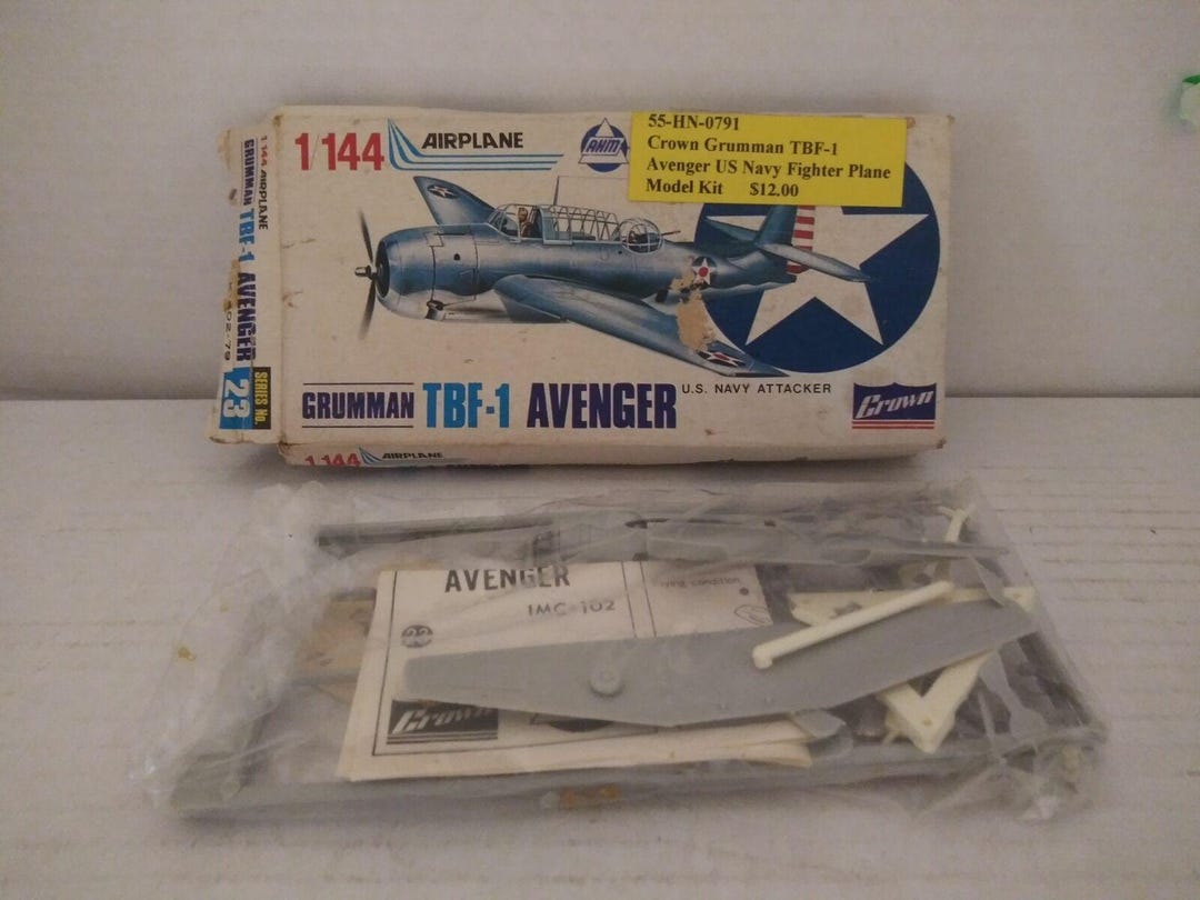 New 1/144 Crown Grumman TBF-1 Avenger U.S. Navy Attacker AHM Airplane ...