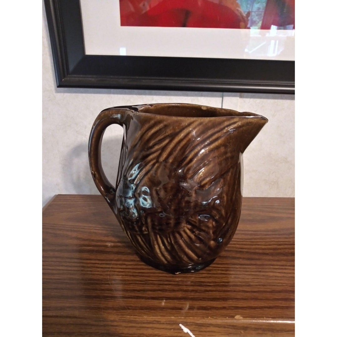 Original Mccoy Pottery Brown 5.5" Angel Fish 1930s Stoneware Pitcher - Etsy