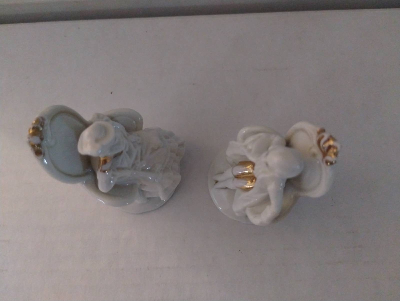 Seated Colonial Couple White and Gold Figurines Made in - Etsy