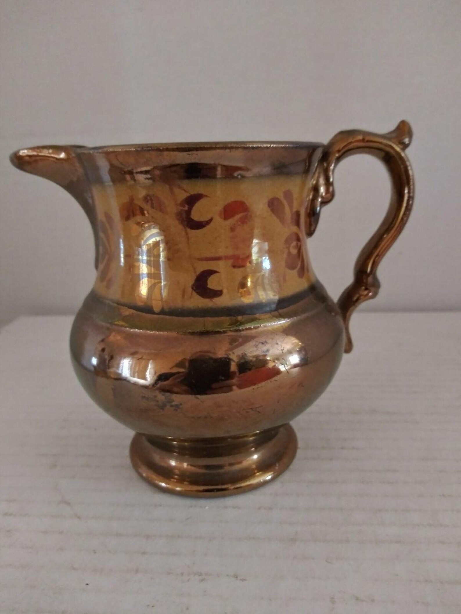 Antique Copper Lusterware Pitcher Creamer 4 Inches Tall - Etsy