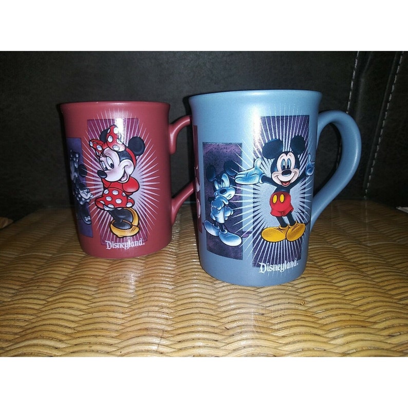 Disney Mickey and Minnie Mouse Coffee Mug Set of 2, Disneyland - Etsy