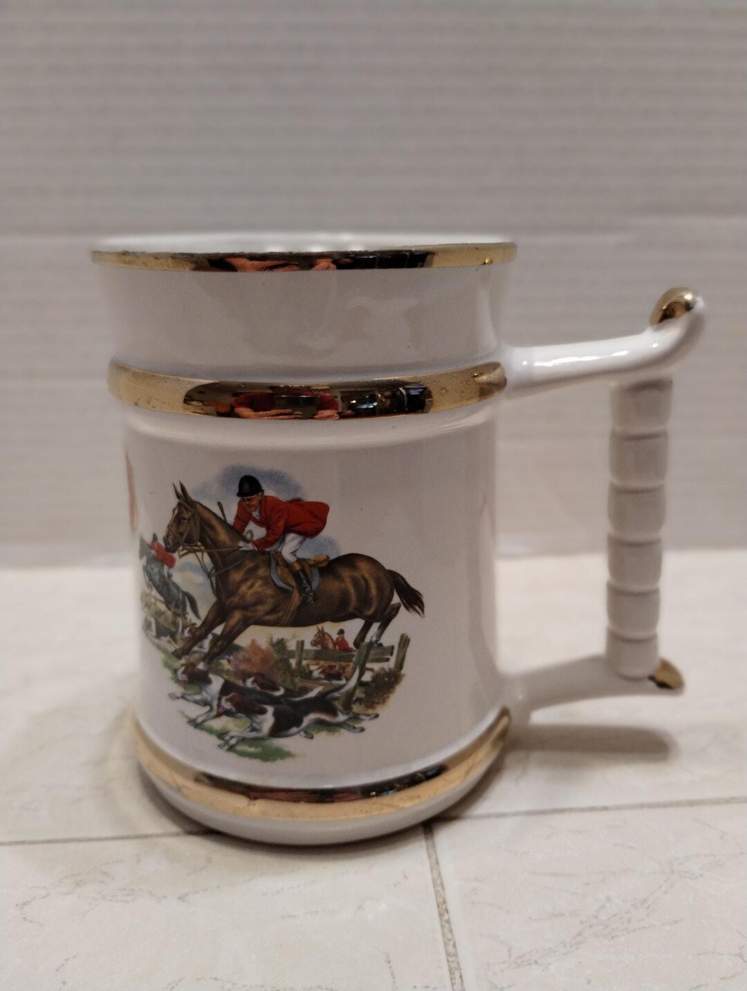 Prince William Ware Vintage Tankard Mug 22 Carat Gold THE HUNT England ...