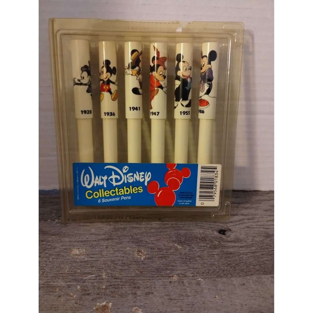 Walt Disney Collectables 6 Souvenir Pens Mickey Mouse 1928 1936 1941 ...