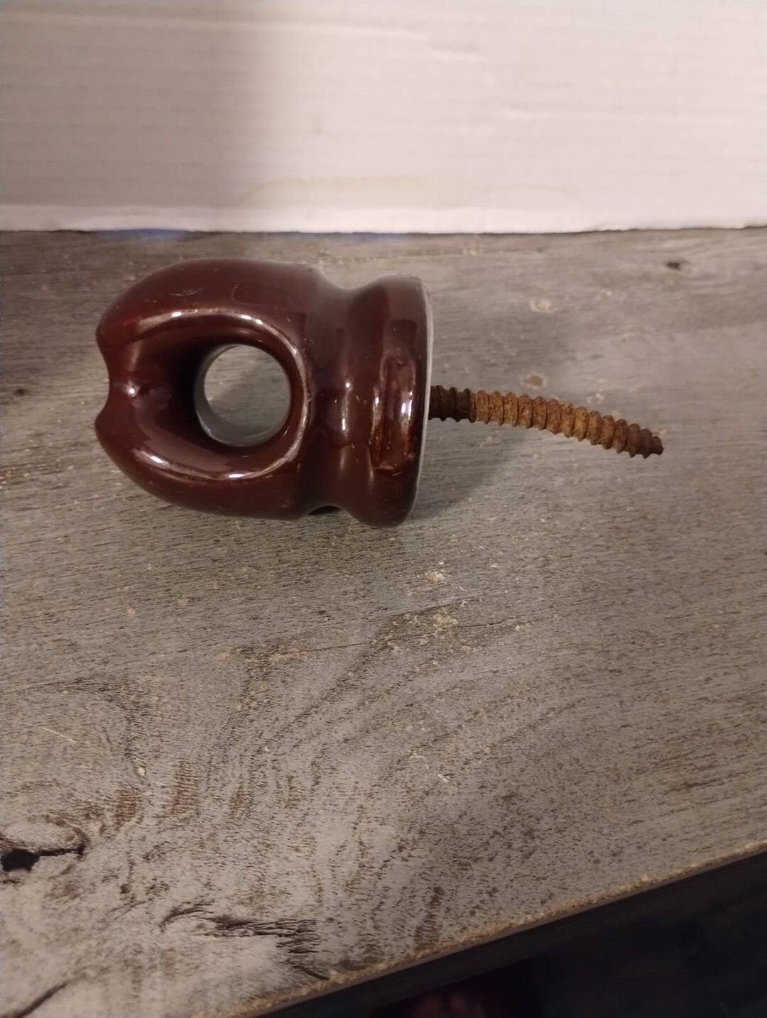 Vintage Brown Glazed Porcelain Ceramic Pole Insulator With Screw - Etsy