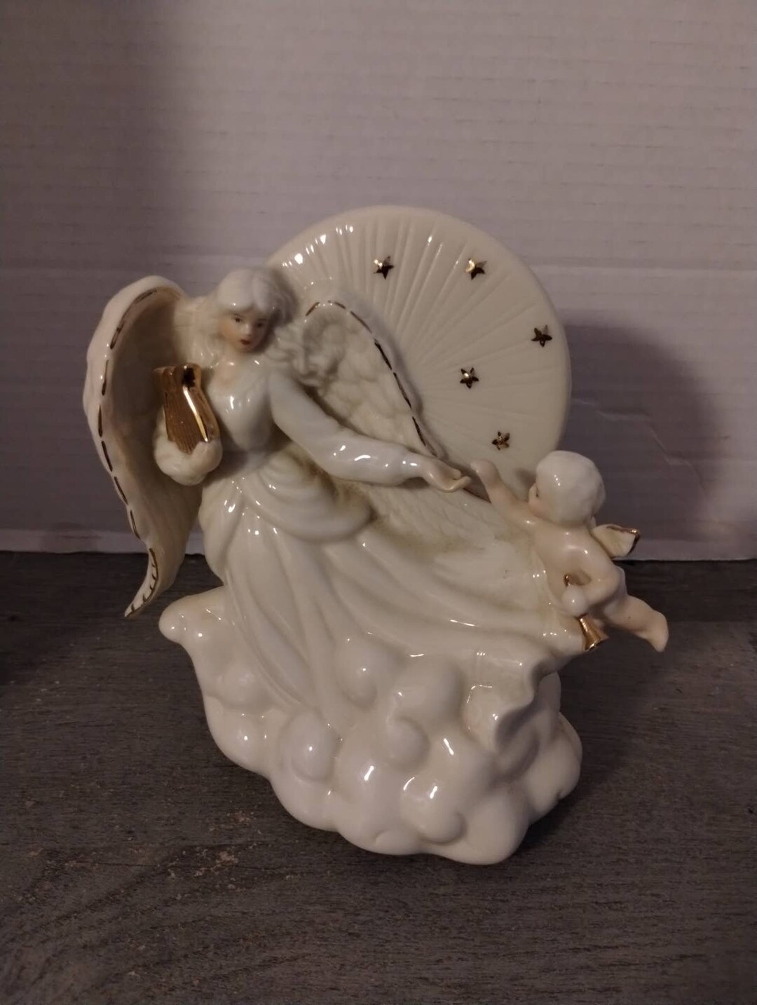 Porcelain Angel and Cherub 6 3/4" Night Light Figurine - Etsy