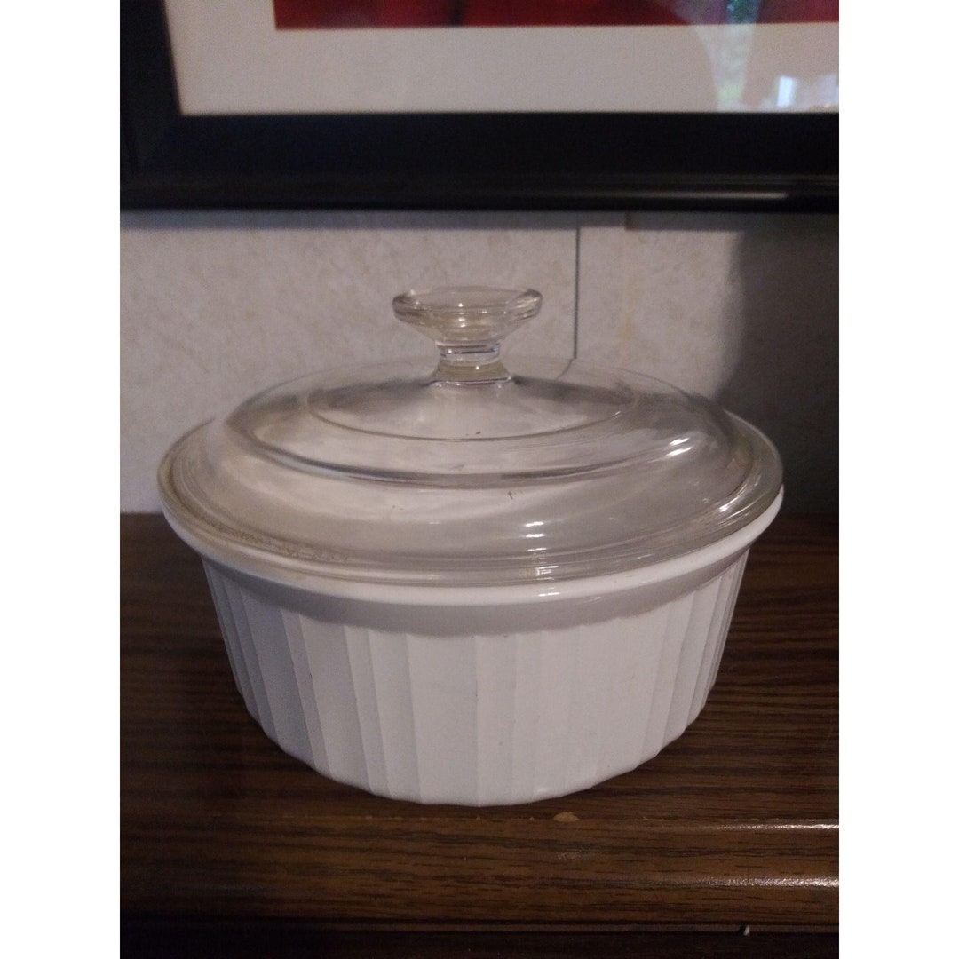 Corning Ware French White 1.5 Quart Covered Round Casserole & Lid # F-5 ...