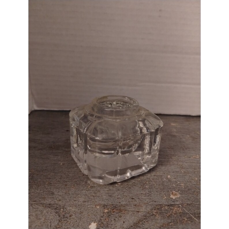 Antique Victorian Square Glass Inkwell Crystal Ink Pot - Etsy