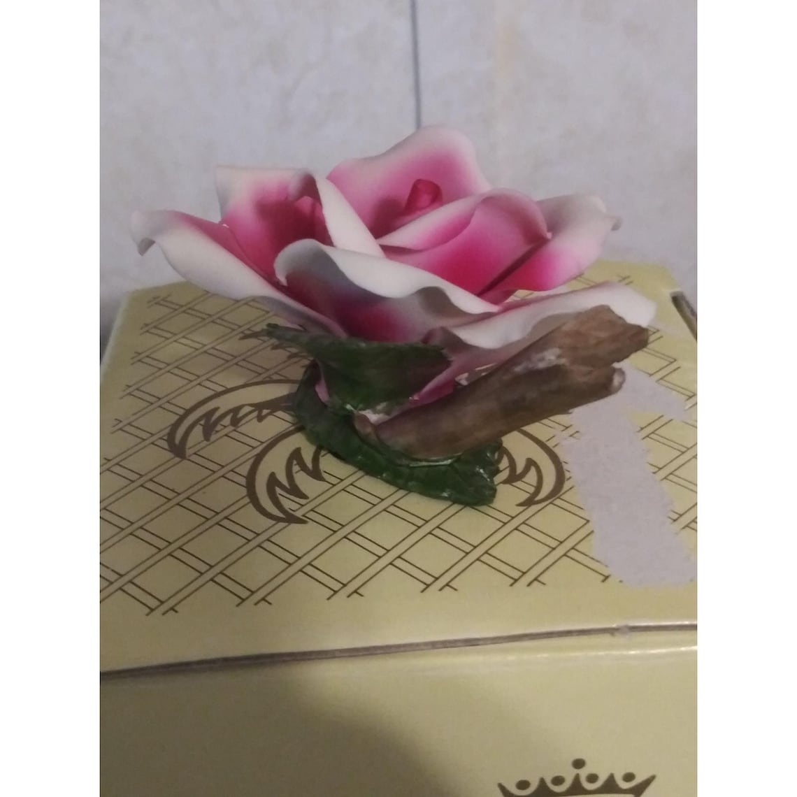 Vintage FABAR Capodimonte Porcelain red Rose Flower MIB - Etsy