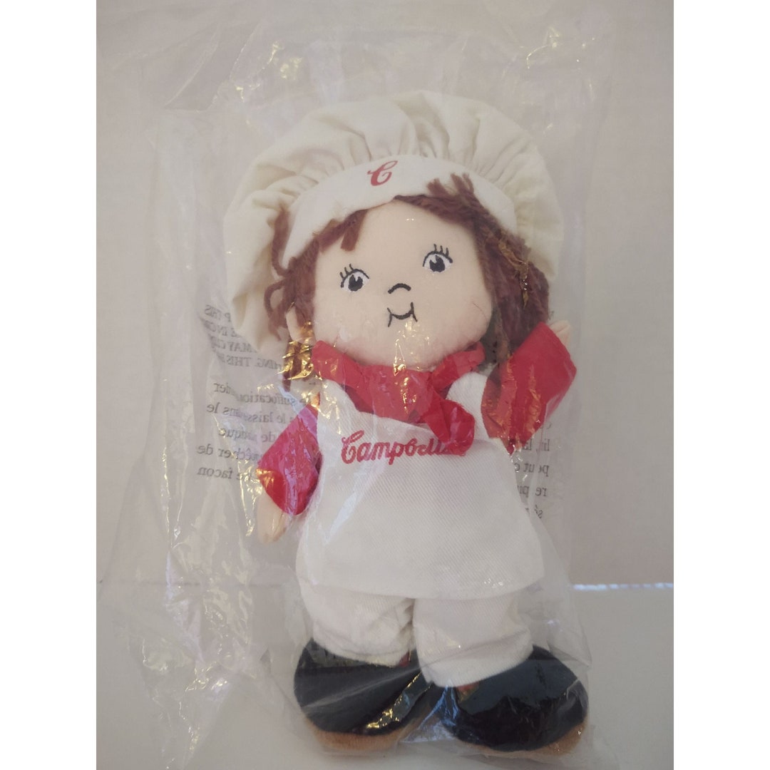 Collectable Campbell's Soup Kids Plush Boy Chef 7” Doll Beanbag Stuffed ...