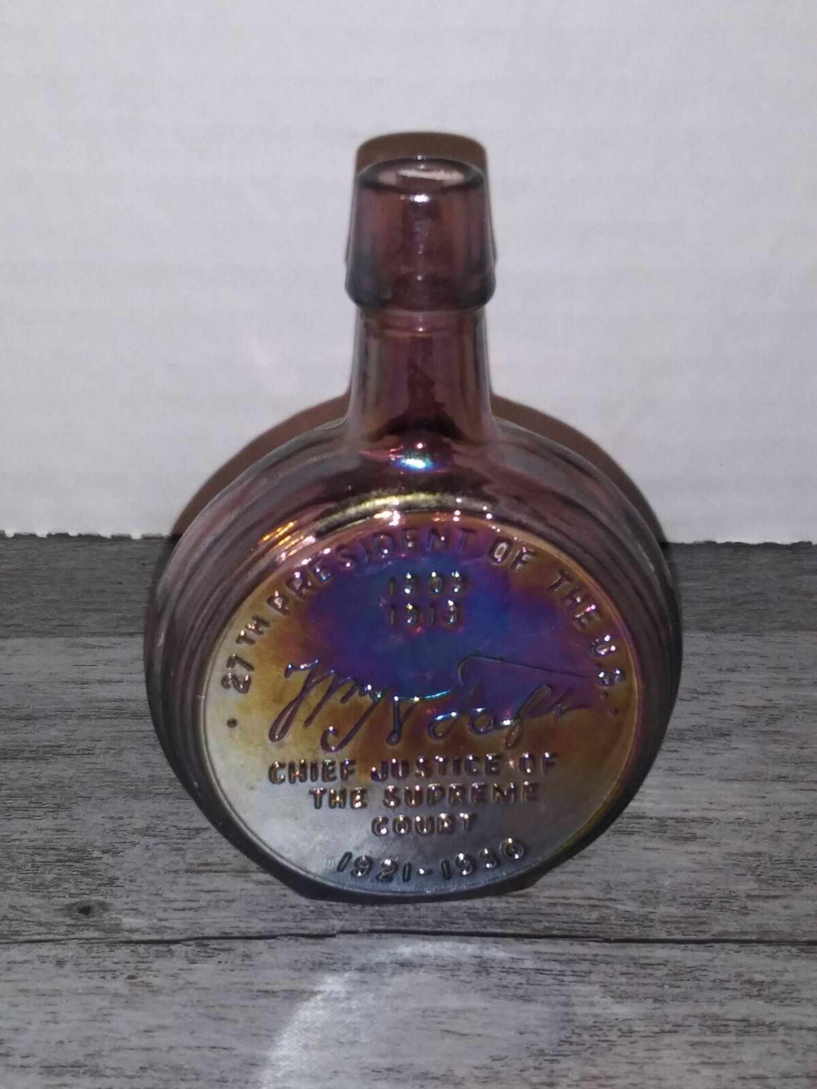 William H Taft Wheaton Glass 3 1/4" Iridescent Bottle - Etsy