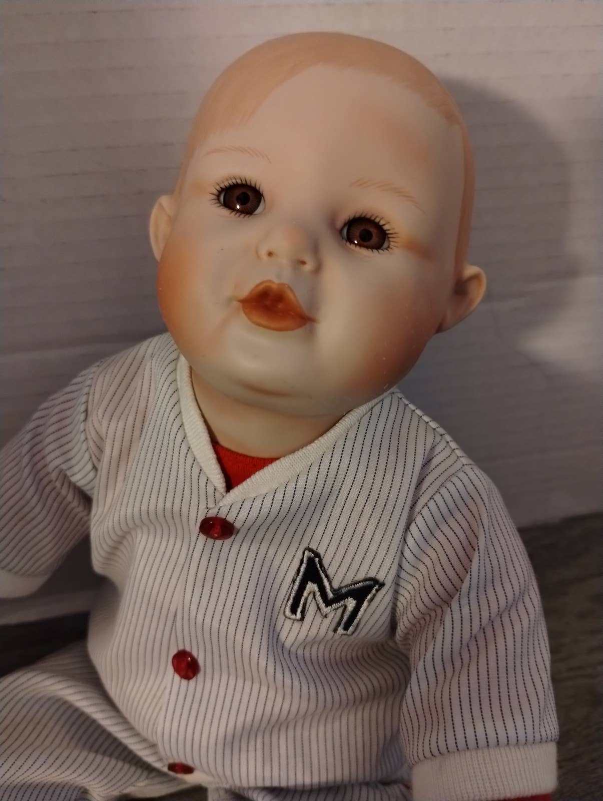 1990 Yolanda Bello Signed Michael Baseball Boy 11" Porcelain Baby Doll ...