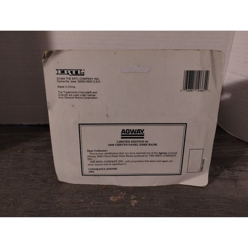 Ertl Agway Dime Bank 1938 Panel Truck Diecast New on Card - Etsy