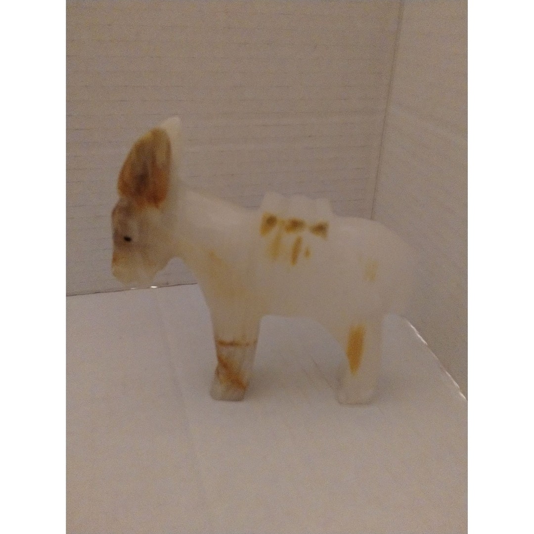 Hand Carved White Onyx Donkey Figurine - Etsy