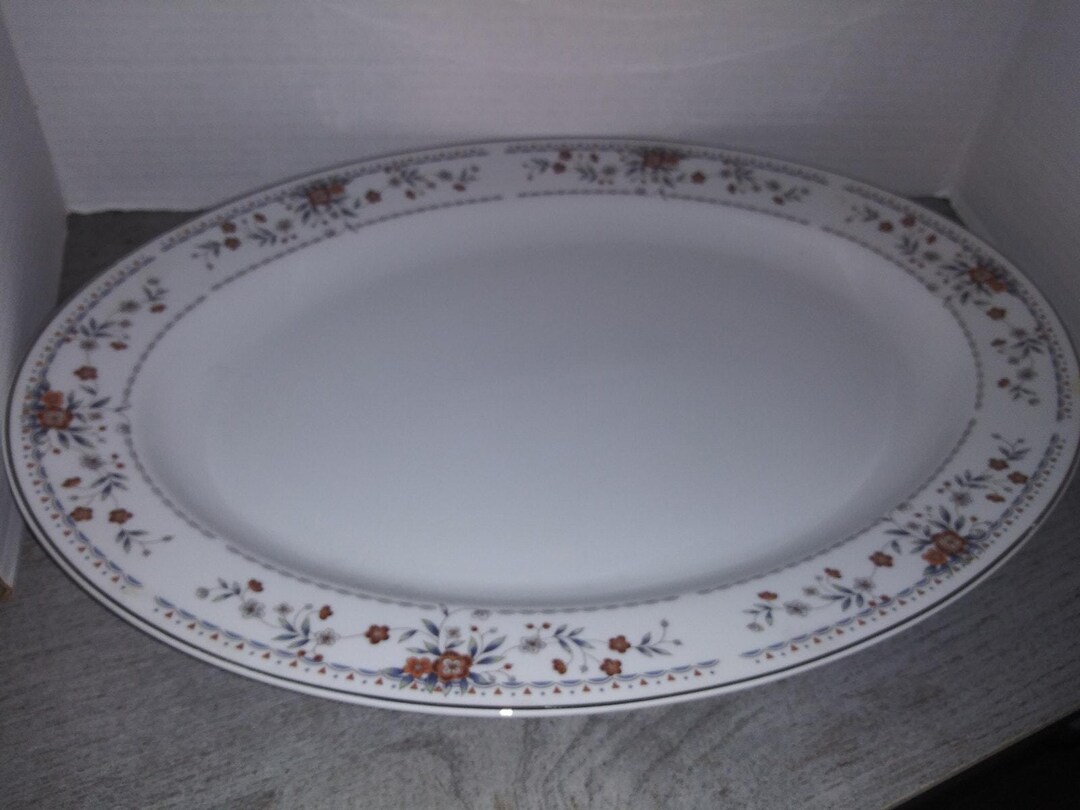 Wade/sone Claremont Large Oval Serving Platter 16x12 Fine Porcelain ...