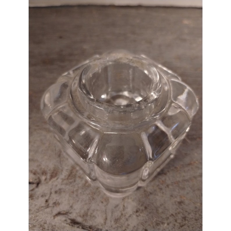 Antique Victorian Square Glass Inkwell Crystal Ink Pot - Etsy