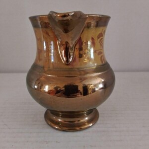 Antique Copper Lusterware Pitcher Creamer 4 Inches Tall - Etsy