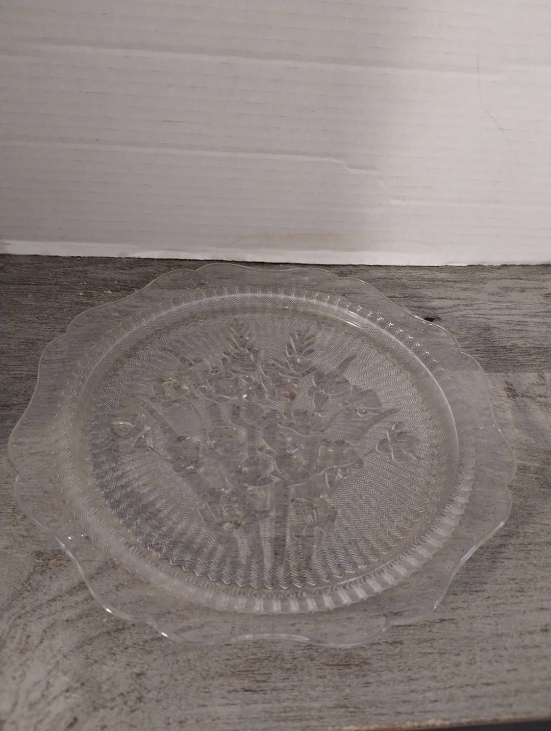 Jeanette Glass Iris & Herringbone Vintage Depression Dinner Plate 9 3/8 ...