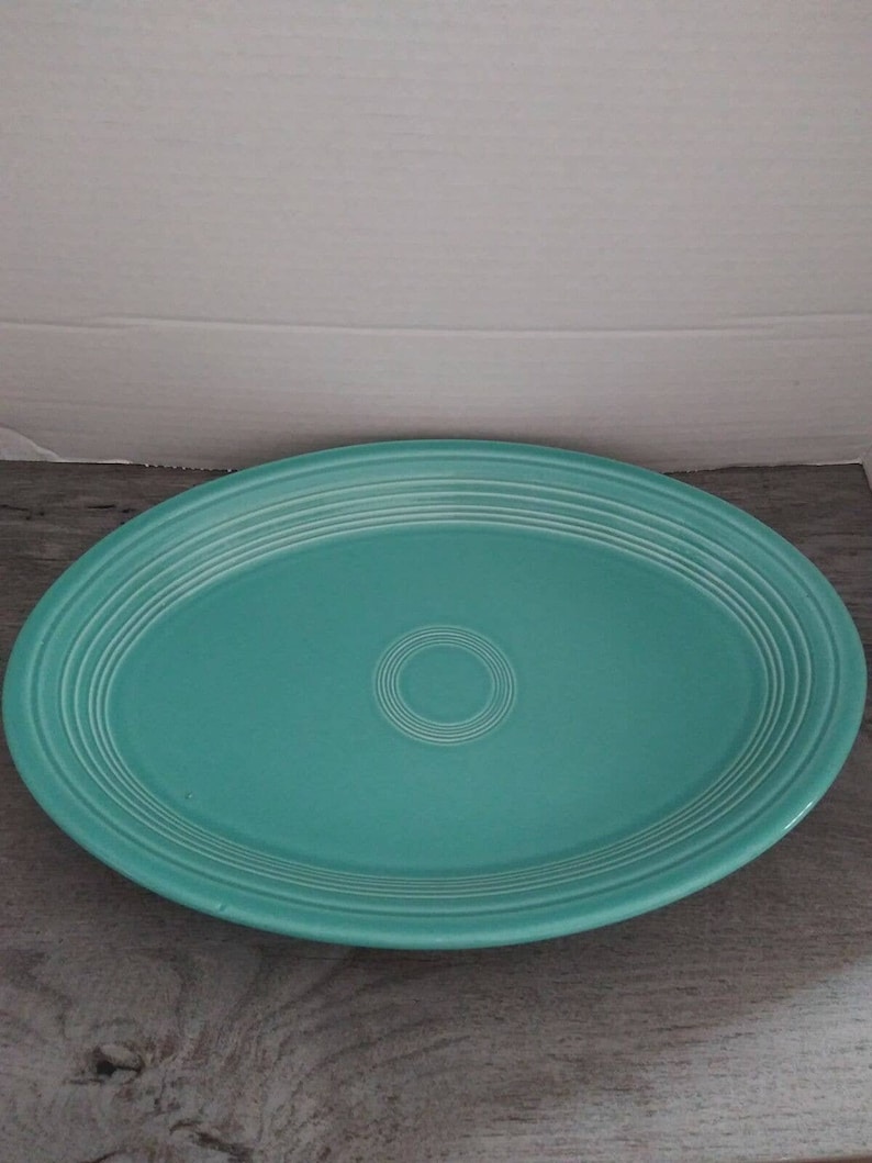 Turquoise Vintage Fiesta Oval Serving Platter Plate 11 1/2 Fiestaware ...