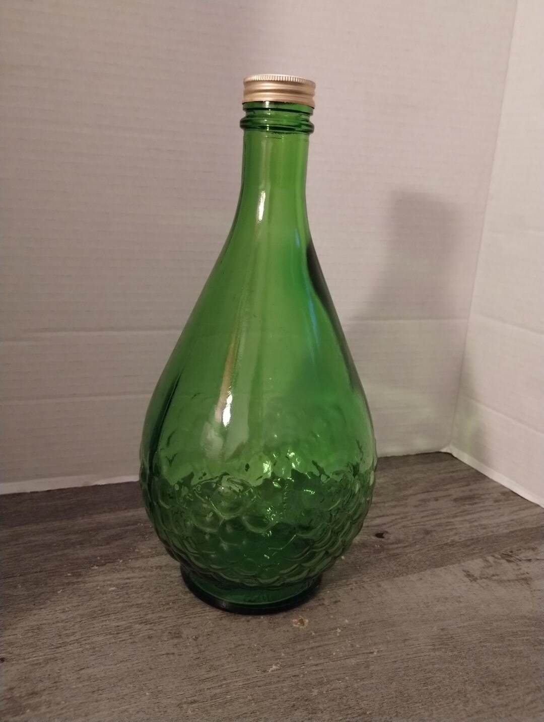 Gallo Wine Flavor Guard Bottle Embossed Grapes Green Glass - Etsy