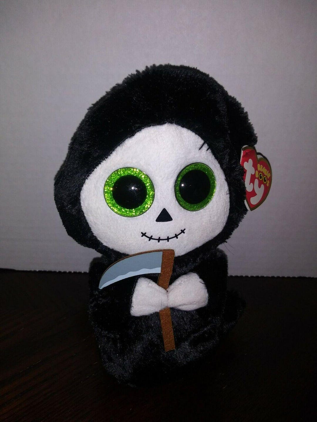 Rare TY Beanie Boos Grimm the Halloween Reaper With Treat Tush Tag 6 ...