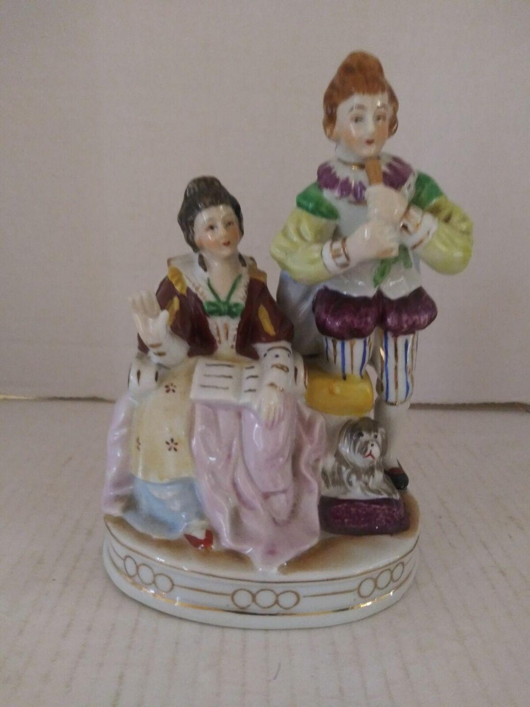 Lady and Piper Hand Painted Vintage Figurine Japan - Etsy