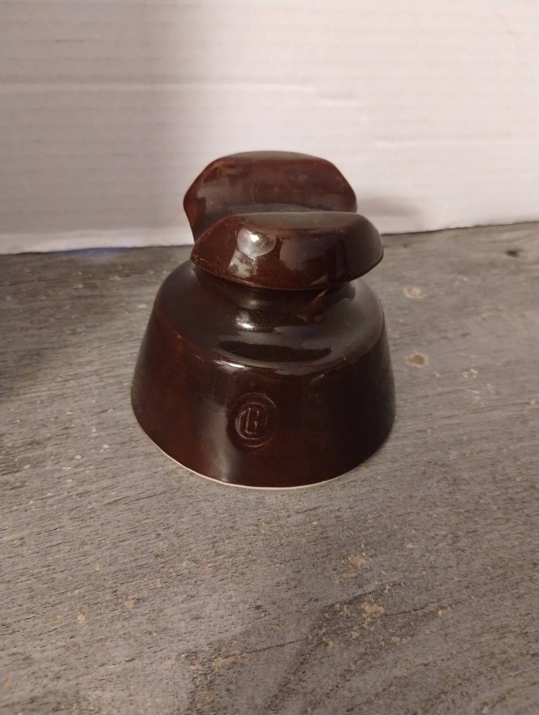 Vintage Power Line Electrical Porcelain Ceramic Brown Insulator B ...