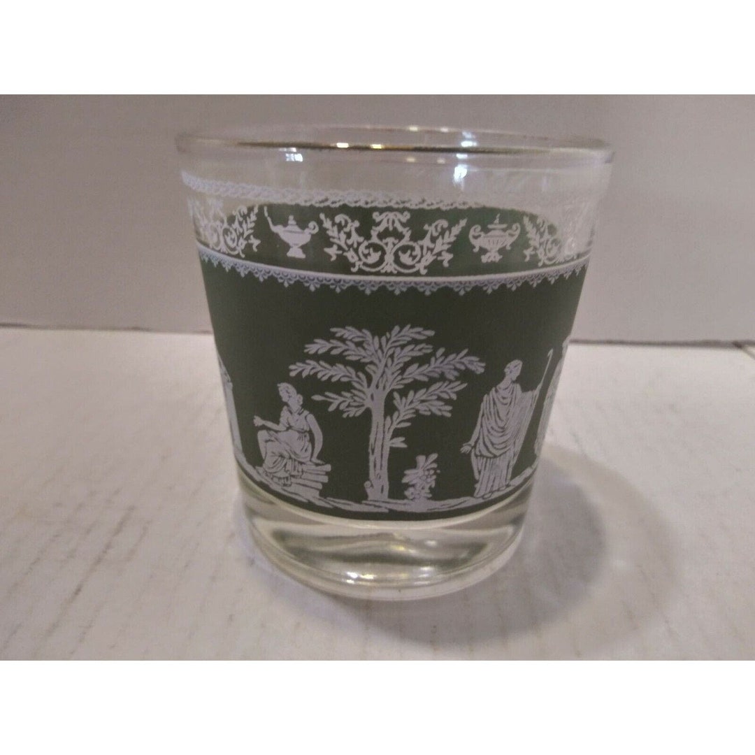 Vintage Wedgwood Green Jasperware Hellenic Pattern Lowball Glass - Etsy