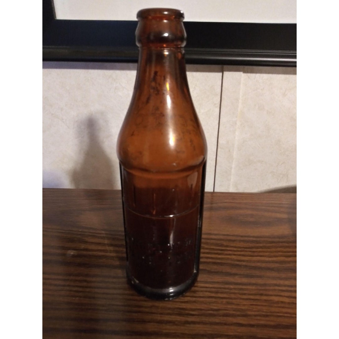 Vintage Brown Amber Glass Bottle Jug Certo Measuring Line USA Made 7 1/ ...
