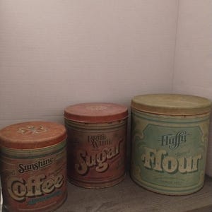 Vintage Fluffy Brand Ballonoff Canister Set Flour Sugar Coffee Nesting ...