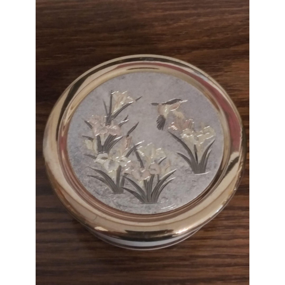 The Art of Chokin 24 Kt Gold Edged Trinket Box With Lid, Made in Japan ...