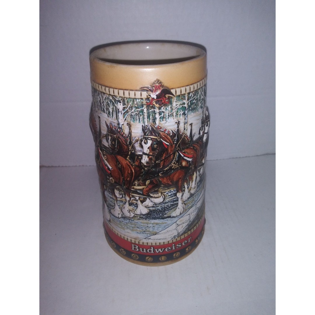 Special Edition 1988 Budweiser Holiday Beer Stein Clydesdales Cross ...