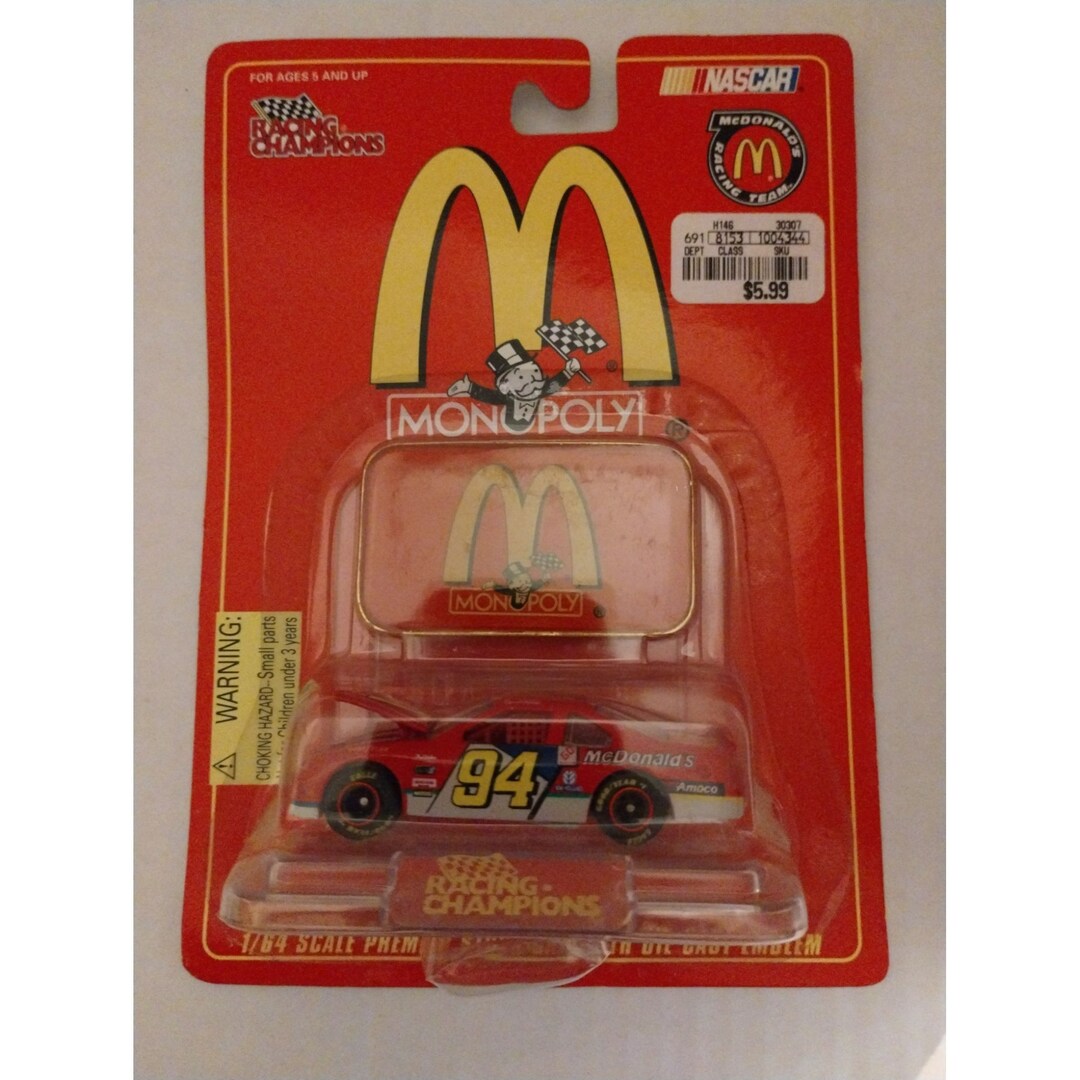Racing Champions Monopoly Mcdonald's #94 1:64 Diecast Bill Elliott ...