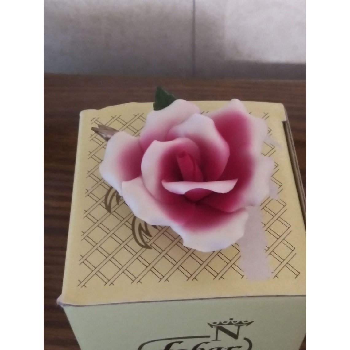 Vintage FABAR Capodimonte Porcelain red Rose Flower MIB - Etsy