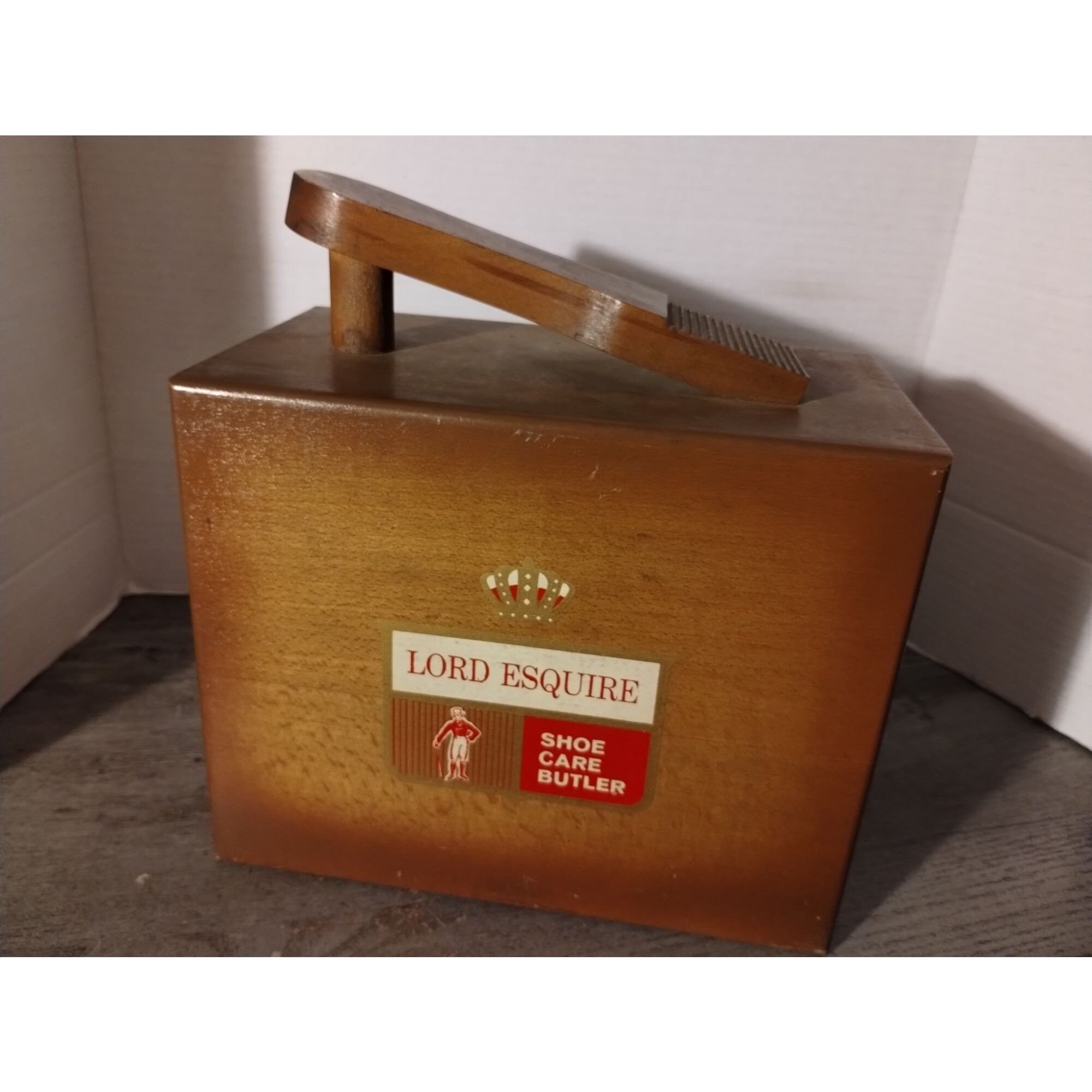 LORD ESQUIRE Shoe Shine Care Oak Wood Box With Rotating Butler - Etsy