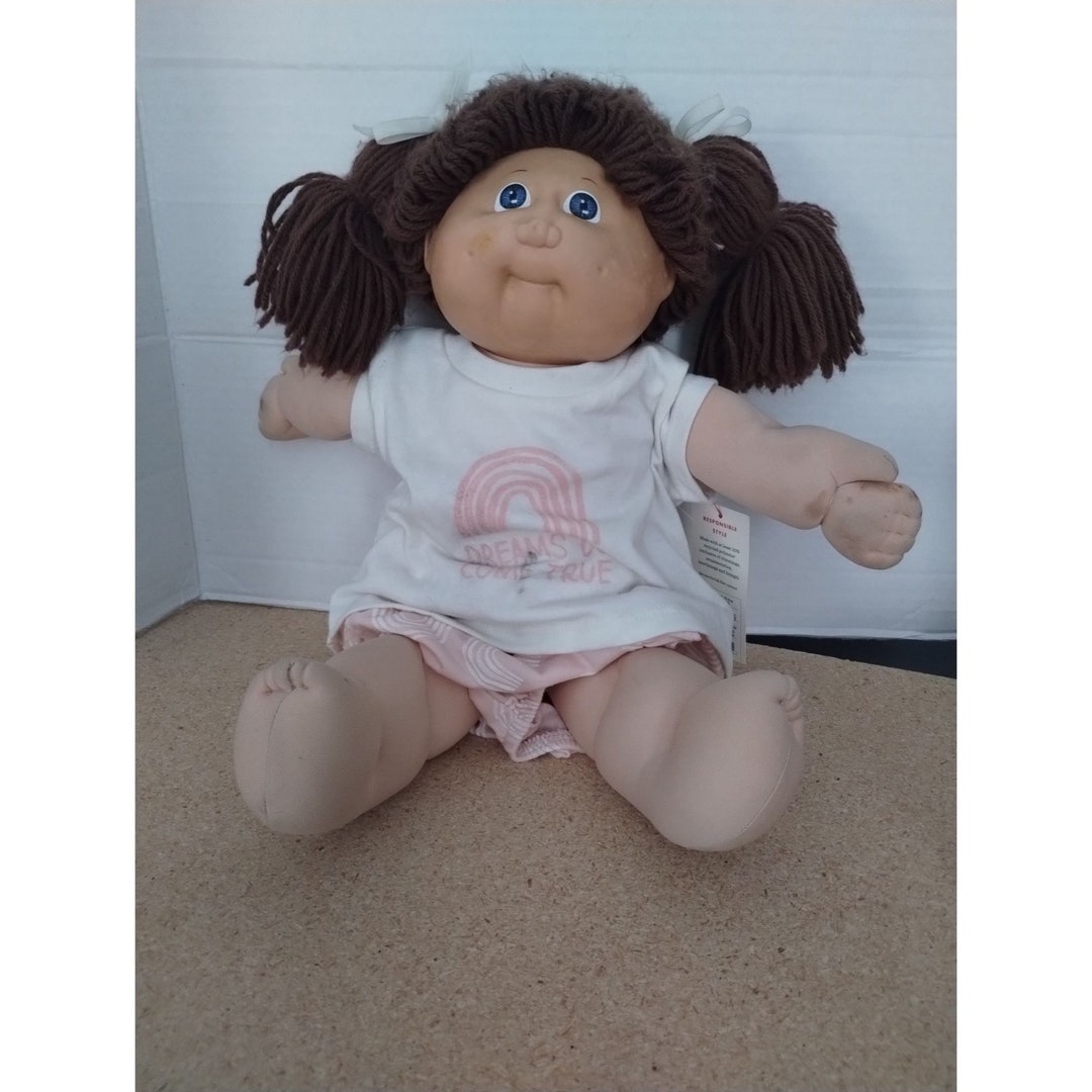 1985 Cabbage Patch Doll Blue Eyed Girl Coleco Brown Hair Pigtails Head Mold #2 - Etsy