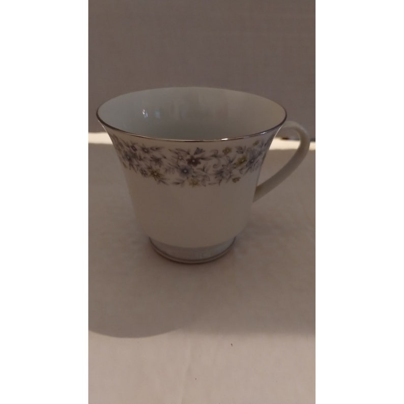 Dynasty Fine China ELEGANCE 1005 Blue Gray Green Flowers Cup & Saucer ...