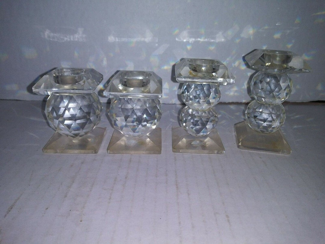 4 Swarovski Crystal Candlestick Candle Holders - Etsy