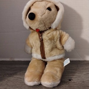 Avon Interpur Puppy Dog Brown Tan Vintage Zipper Jacket Plush Stuffed ...