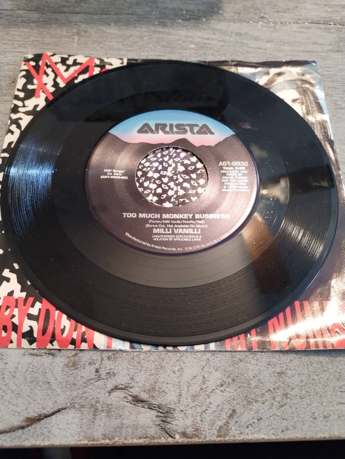 Milli Vanilli Baby Dont Forgot My Number Too Much Monkey Business Arista 45 RPM - Etsy