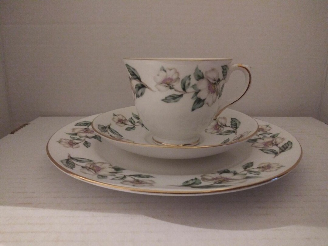 Pear Blossom Crown Staffordshire Trio Cup Saucer Plate - Etsy